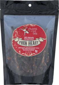 chasing our tails naturally dehydrated pork heart for pets, 5-ounce