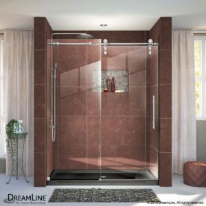 dreamline shdr-6260760-08 shower door, 56-60" w x 76" h, polished stainless steel