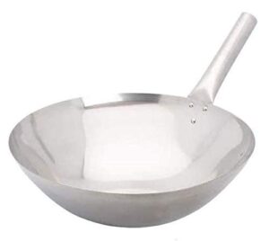 16" single handle stainless steel chinese wok