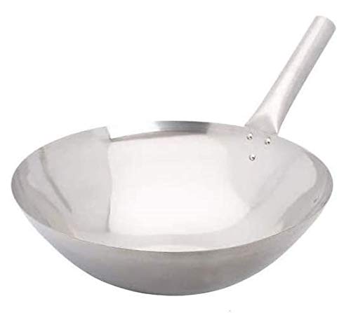 14" Single Handle Stainless Steel Chinese Wok