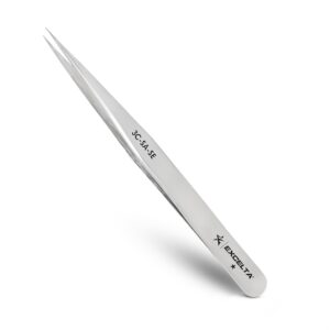 excelta pointed tweezers, ultra-fine precision for hair removal, stainless steel tweezers for ingrown hairs and splinters, anti-magnetic, non-rusting, durable, ideal for eyebrow shaping and grooming