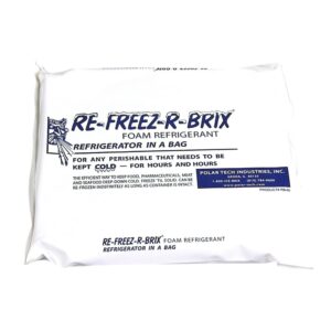 polar tech re-freez-r-brix rb60 foam refrigerant packs, 64oz capacity (case of 3)