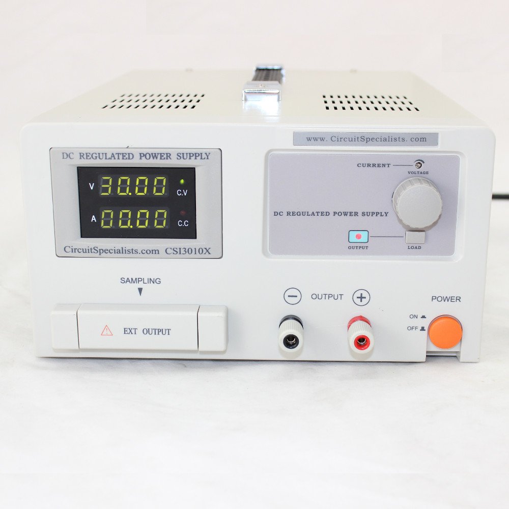 Linear Power Supply Adjustable 0-30V - 0-10A Output with LED Display and Remote Sensing Terminal Strip - Ideal for Lab and Educational Use - CSI3010X