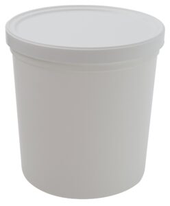 dynalon 454435 ppco natural white opaque disposable specimen container with lid, 2000ml capacity (case of 50)