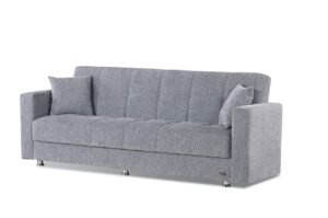 beyan signature empire furniture usa niagara collection convertible sofa bed with storage space, includes 2 pillows, gray