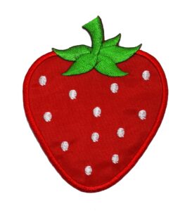 graphic dust red strawberry embroidered iron on patch applique diy fruit