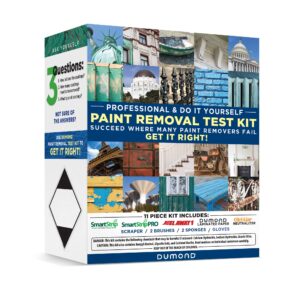 dumond complete paint removal test kit - find the right paint remover for your project - kit includes 8oz samples of peel away 1, smart strip advanced, & smart strip pro, laminated paper & accessories