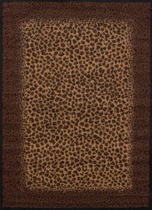 united weavers of america legends collection leopard skin rug, 5'3" by 7'2", black, model:910 04050