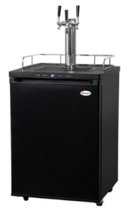 kegco hbk309b-3 three faucet homebrew kegerator - matte black cabinet and door