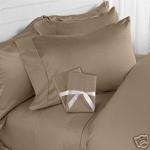 elegance linen wrinkle-free- 1200 thread count egyptian quality 3pc duvet cover set, solid, full/queen, light brown/taupe