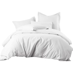 royal hotel cotton-blend duvet covers wrinkle-free soft cool and breathable - 650 thread-count 3pc duvet cover set, king/cal-king size, white