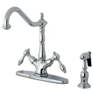 kingston brass ks1231talbs tudor kitchen faucet, polished chrome