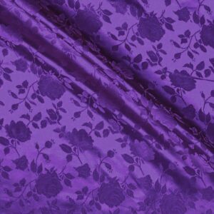 the fabric exchange rose satin brocade jacquard fabric, 58 inches wide - purple - sold by the yard