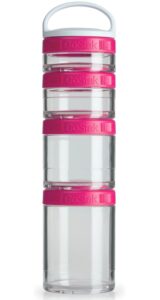 blenderbottle gostak twist n' lock storage jars, 4-piece starter pak, pink