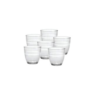 duralex made in france gigogne glass tumbler drinking glasses, 3.13 ounce - set of 6, clear