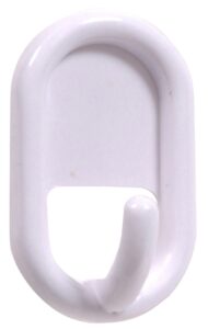 hardware essentials 852097 oval plastic hanging hook white- 2 pack