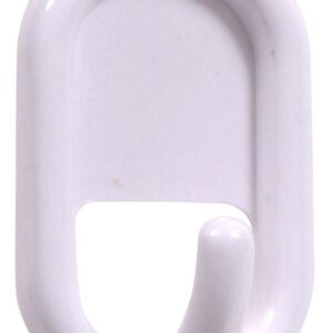 Hardware Essentials 852097 Oval Plastic Hanging Hook White- 2 Pack