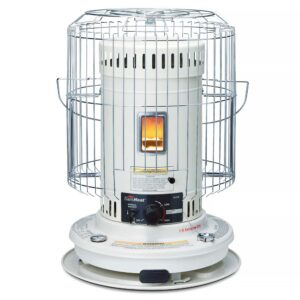 sengoku indoor & outdoor kerosene heater, 23,500 btu, portable use, white