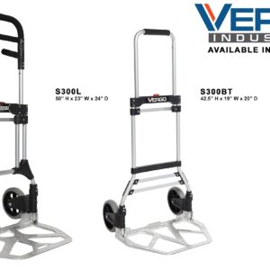 Vergo Industrial 400 lb Capacity Heavy Duty Folding Hand Truck Dolly Cart with Telescoping Handle, Aluminum Foldable Cart with Wheels (S300L)