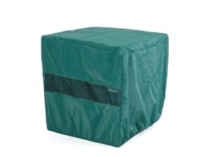 covermates square patio accent table cover - patio outdoor furniture cover, water resistant outdoor ottoman/side table cover, classic 12-guage vinyl, 18w x 18d x 18h, green