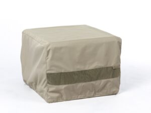 covermates square patio accent table cover - patio outdoor furniture cover, water resistant outdoor ottoman/side table cover, elite 300d polyester, 24w x 24d x 18h, khaki