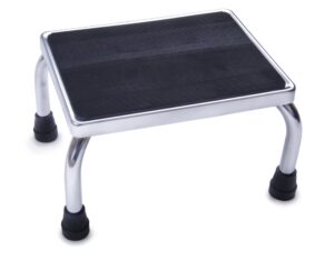 medline chrome foot stools with rubber mat