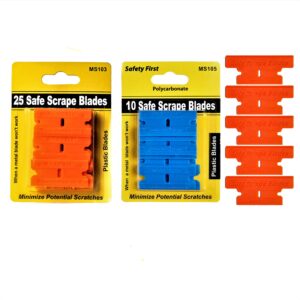 miniscraper plastic razor blade set, safe scrape double edged blades