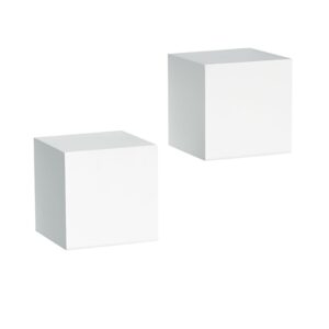 knape & vogt shelf-made decorative wall cubes, pair, 5-inch x 5-inch, white