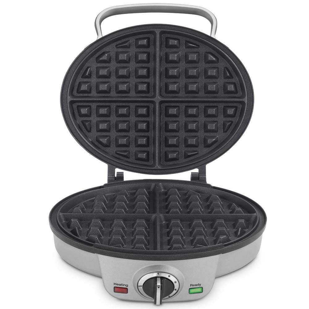 Cuisinart Mini Belgian Waffle Maker, Round Mini Waffle Iron, Silver, WAF-200P1