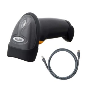 symbol ls2208 general purpose handheld 1d bi-directional laser barcode scanner, black