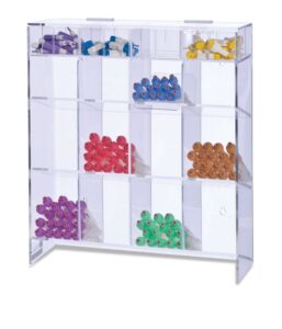 clearform ml7889 clear acrylic extra large tube rack, 17.5" h x 15.5" w x 5.25" d