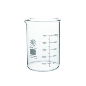 united scientific™ bg1000-3000 borosilicate laboratory grade glass beakers | griffin low form beaker | graduated with spout | designed for laboratories & chemistry classrooms | 3000ml capacity