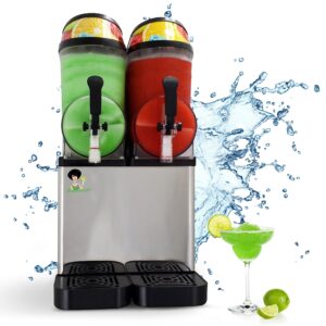 margarita girl double-bowl full size frozen slushy drink machine - versatile high-capacity model features two 3.2-gallon bowls - makes 100 cups of resort-style margaritas, daiquiris, piña coladas, etc