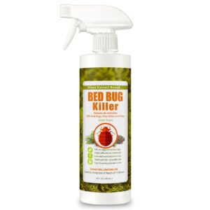 ecoraider bed bug killer spray 16 oz, green + non-toxic, 100% kill + extended protection