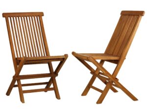 bare decor vega golden teak wood outdoor folding chair (set of 2)