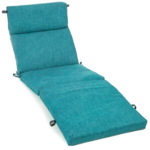 blazing needles indoor/outdoor chaise lounge cushion, 1 count (pack of 1), aqua blue