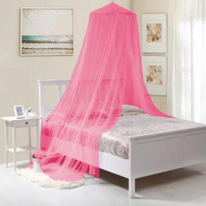 cotton loft kids collapsible wire hoop bed canopy, hot pink, one size