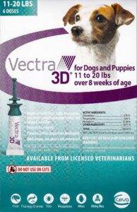 vectra 3d for dogs flea, tick & mosquito treatment & prevention for small dogs (11 – 20 lbs), 6 month supply