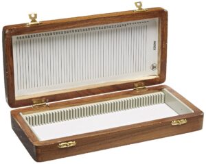 united scientific wsb050 wooden slide storage box, holds 50 slides