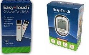 easy touch meter + 50ct test strips combo deal