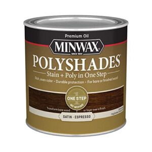 1/2 pt minwax 21397 espresso polyshades wood stain and polyurethane, satin