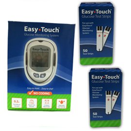 easy touch glucose monitor kit combo (meter kit and test strips 100ct)