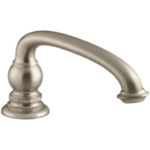 kohler k-72778-bv artifacts deck-mount bath spout with arc design, less handles, vibrant brushed bronze