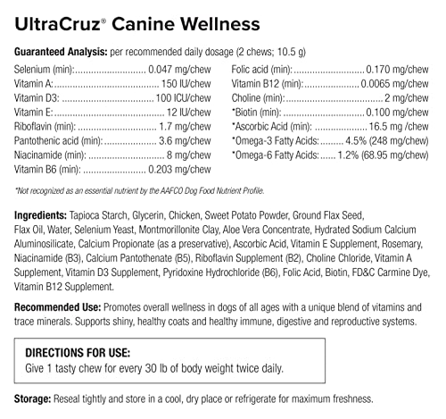 UltraCruz Canine Wellness Supplement for Dogs, 60 Tasty Chews