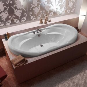 antigua 70" x 41" oval bathtub finish: white, trim finish: white, pump location: left