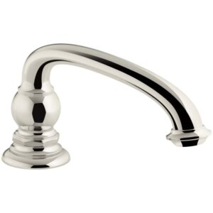 kohler 72778-sn artifacts deck-mount bath spout with arc design, less handles, vibrant polished nickel