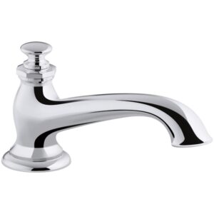 kohler k-72777-cp artifacts deck-mount bath spout with flare design, less handles, polished chrome