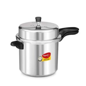 pigeon pressure cooker - 12 quart - deluxe aluminum outer lid stovetop - cook delicious food in less time: soups, rice, legumes, and more - 12 liters