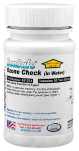 industrial test systems | sensafe ozone check test strip 481234 | 0 - >0.5ppm range | bottle of 50 | made in usa | lowest detection levels | 30-second test | drinking water, restaurants, & more