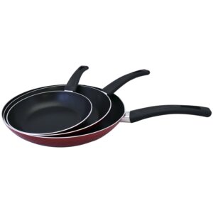 tramontina 3-piece everyday nonstick saute pan set, red